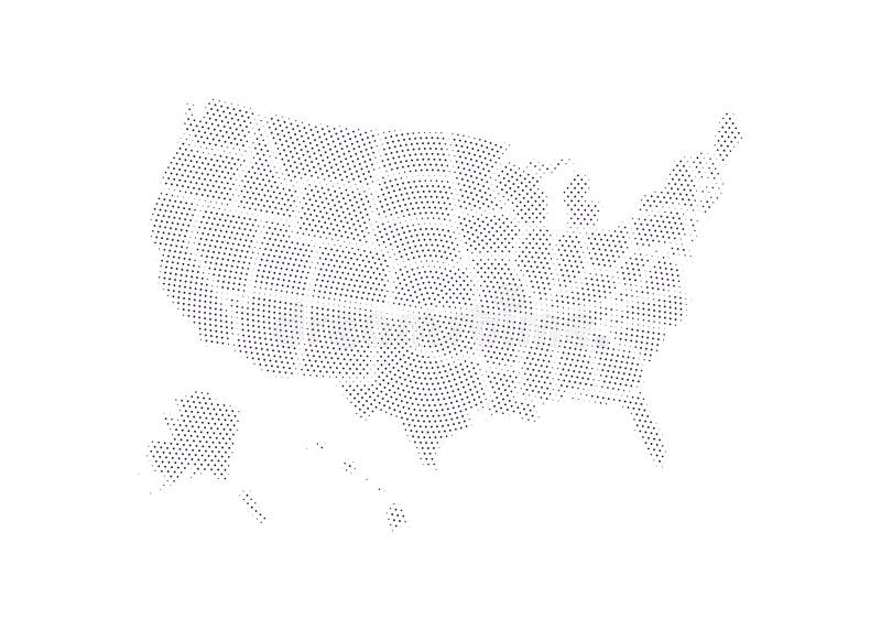 Dot USA Map. Dotted America Map in Flat Design Stock Vector ...