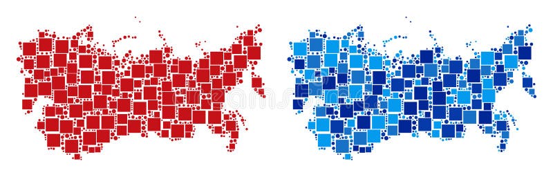 Dotted USSR Map with Blue Version Stock Vector - Illustration of russia ...