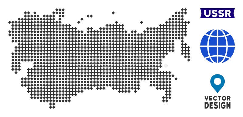 Dotted USSR Map stock vector. Illustration of ussr, pixel - 122246124