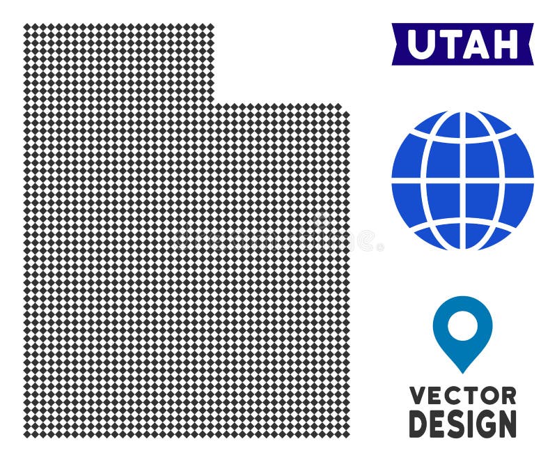 Dot Utah State Map stock vector. Illustration of regional - 122246130