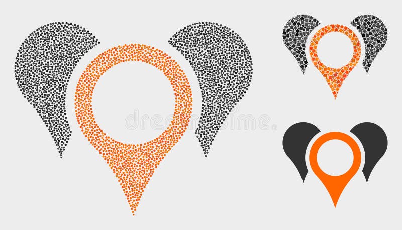 Dot Vector Map Pointers Icons Stock Vector - Illustration of ...