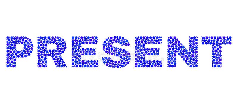 PRESENT Text in Dot Style stock vector. Illustration of prize - 135169913