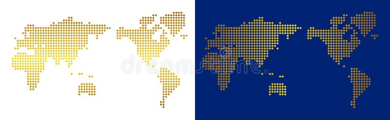 Dot World Map de oro ilustración del vector. Ilustración de punto ...