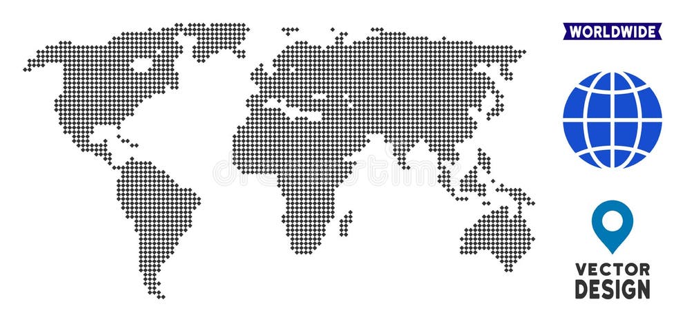 Rhombus Dot World Map Stock Illustrations – 26 Rhombus Dot World Map ...
