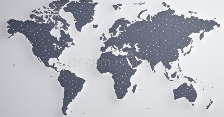 The Dot World Map. Wall World Map Stock Illustration - Illustration of ...