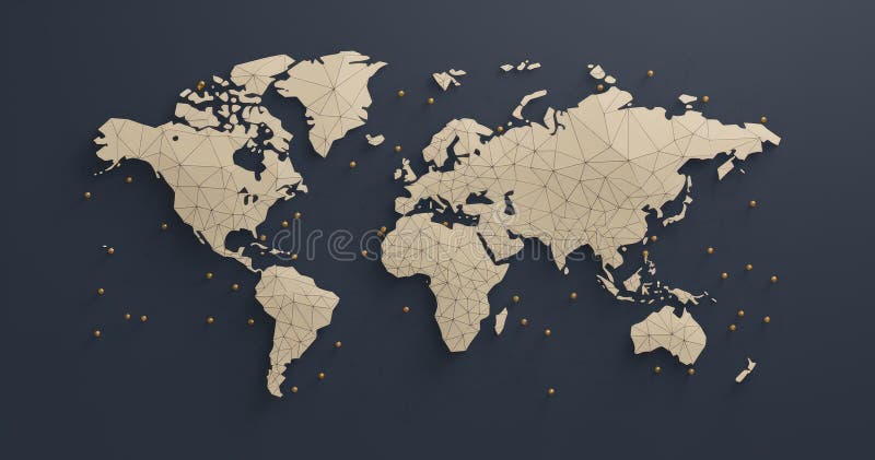 The Dot World Map. Wall World Map Stock Illustration - Illustration of ...