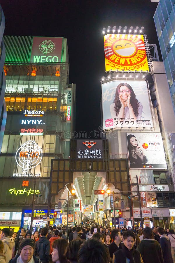 Dotonbori Street in Osaka , Japan Editorial Image - Image of food ...