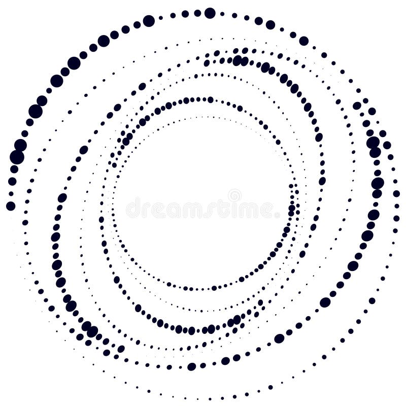 Dots Abstract Circle Background. Dotted Speed Lines, Halftone Spiral ...