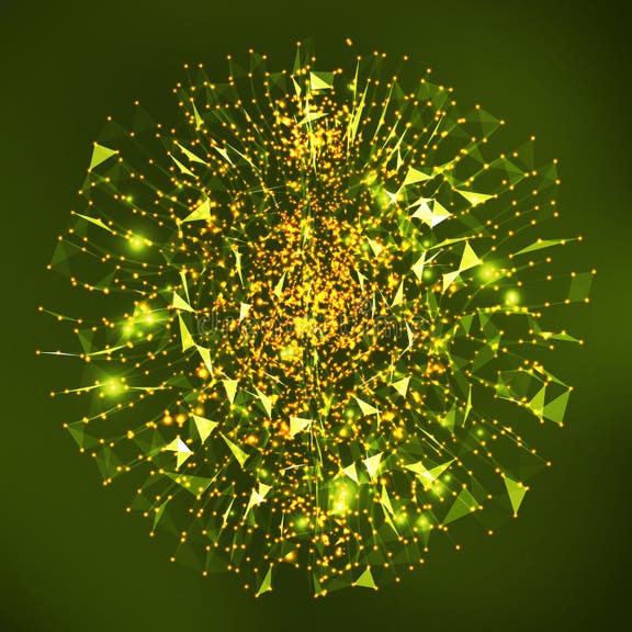 Dots Array and Lines. Vector Illustration. Big Data Visualization Abstract Vector Background ...