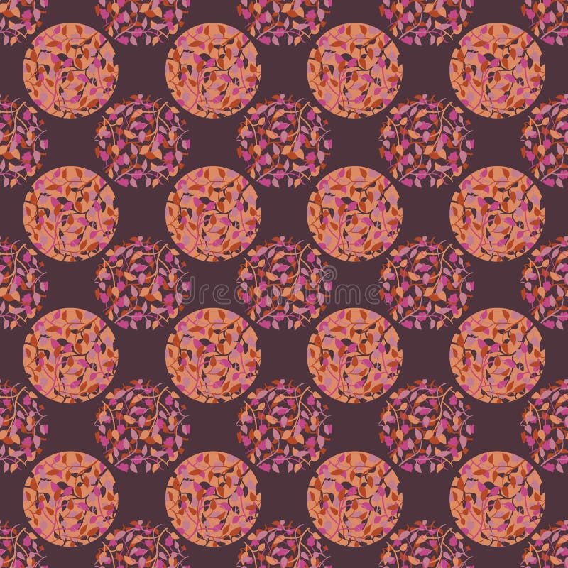 Dots with Autumn Leaves Seamless Vector Pattern Stock Vector ...