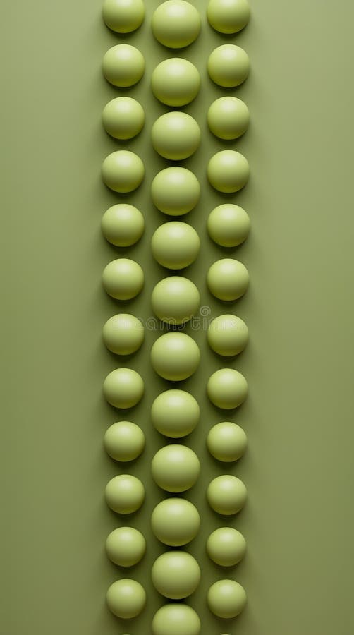 Dots in Chartreuse Color Arranged in Vertical Alignment on a Smooth ...
