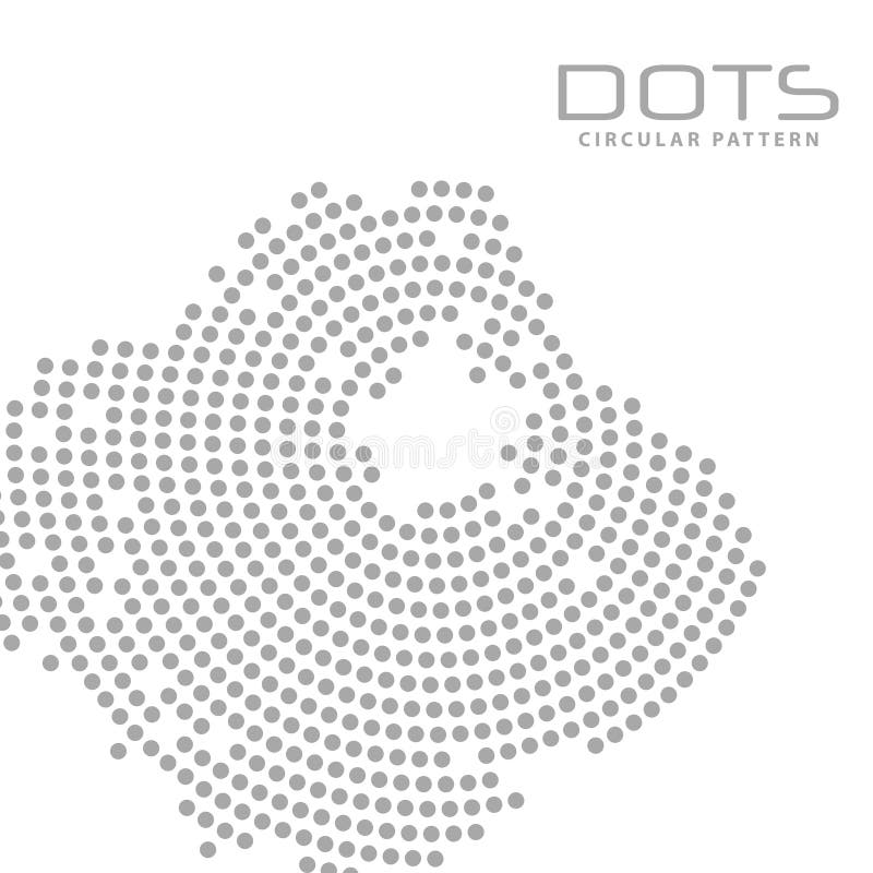 Dots Circular Pattern with Gray Points on White. Simple Vector Graphics ...