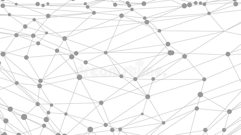 Dots Connected by Lines. Abstract Wave. Minimalist Mesh. Abstract ...