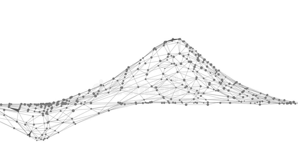 Dots Connected by Lines. Abstract Wave. Minimalist Mesh. Abstract ...