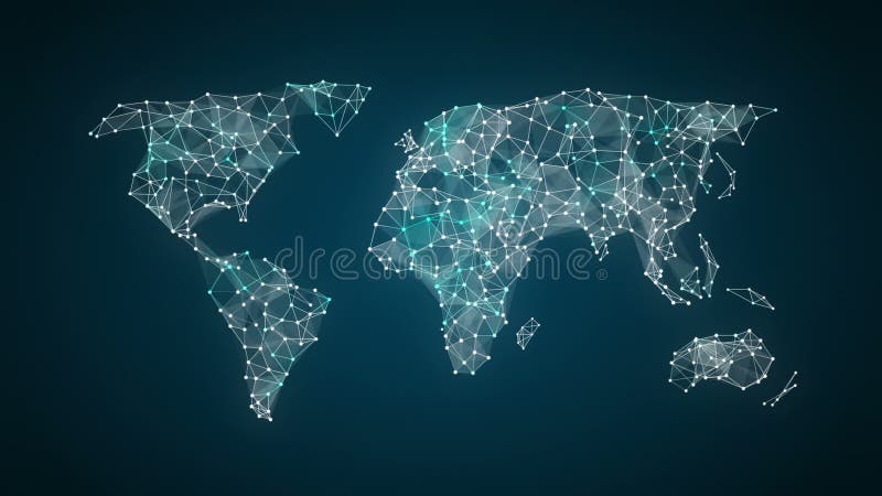 Dots Connecting Line, Dots Makes Global World Map, Internet of Things.2 ...