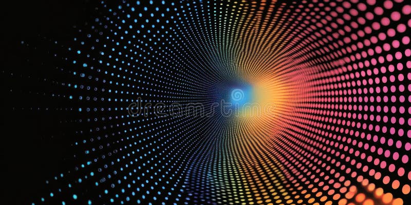 Dots Create Optical Illusion with Color Gradient on Dark Background ...