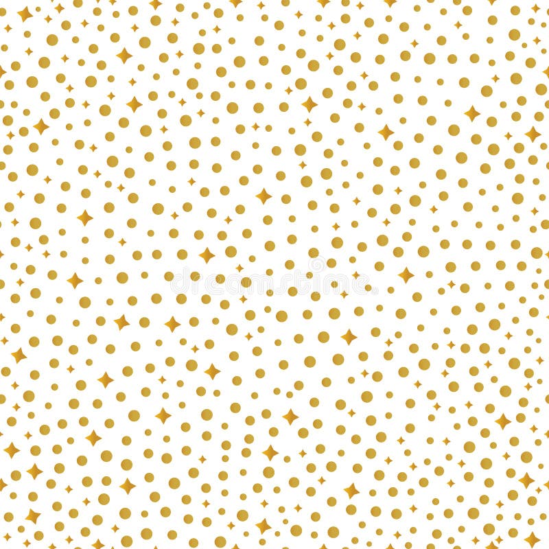 Dots and Gold Stars Seamless Stock Vector - Illustration of surface ...
