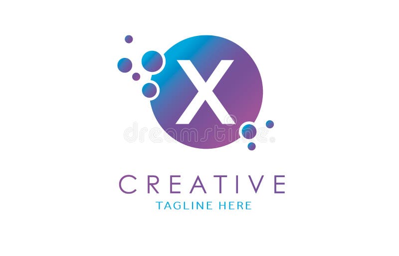 Dots X Letter Logo in Beautiful Gradient Color. Stock Vector ...