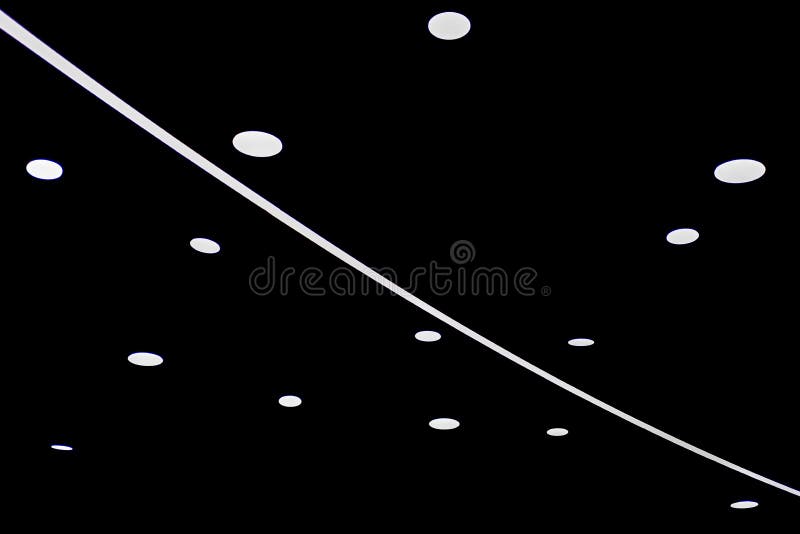 Dots and Lines of Light Created by a Lamp on a Black Background. Bright ...