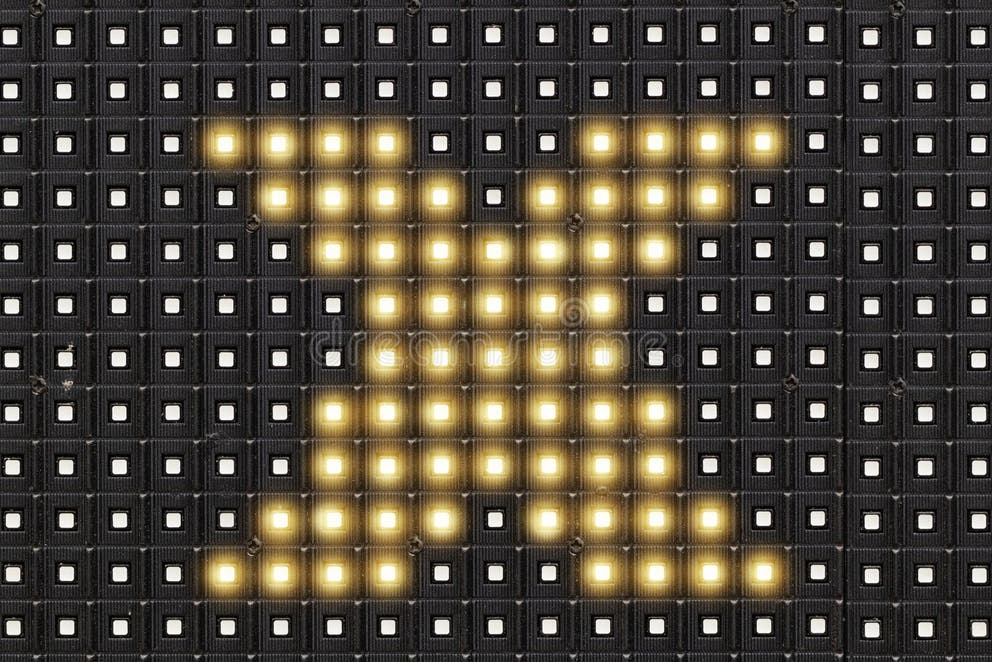 Dots Matrix Led Diplay with Illuminated Symbol of X Cross Symbol Stock ...