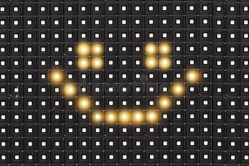 Dots Matrix Led Diplay with Illuminated Symbol of Smile Face Stock ...