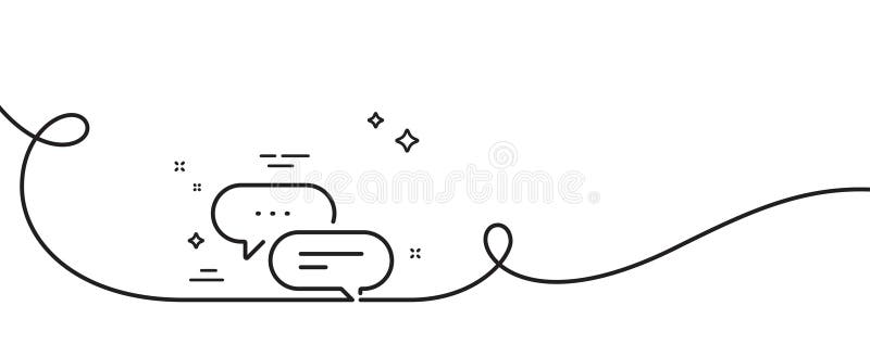 Dots Message Line Icon. Chat Comment Sign. Speech Bubble. Continuous Line with Curl. Vector ...