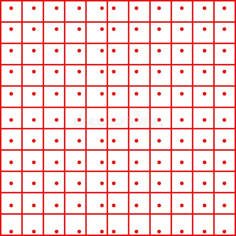 Dots in the Middle of Small Squares Seamless Pattern. Red Textile ...