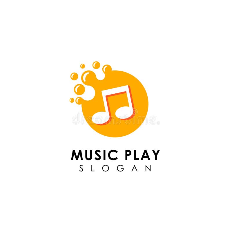 Dots Music Logo Design. Flat Music Note Symbol Design Stock Vector ...