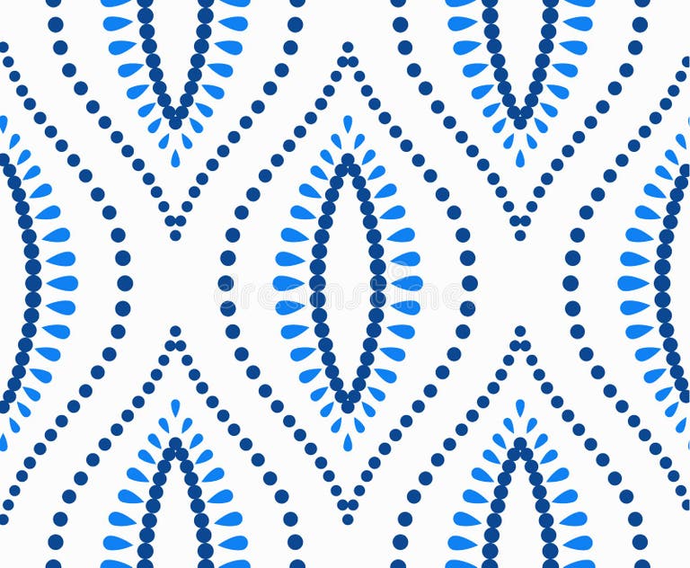 Dots Ogee Pattern Azul Branco Ilustração do Vetor - Ilustração de ...