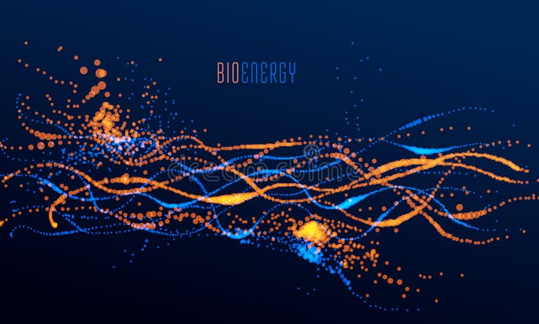 Dots Particles Flowing Array Vector Abstract Background, Biology Science Theme Design. Stock ...