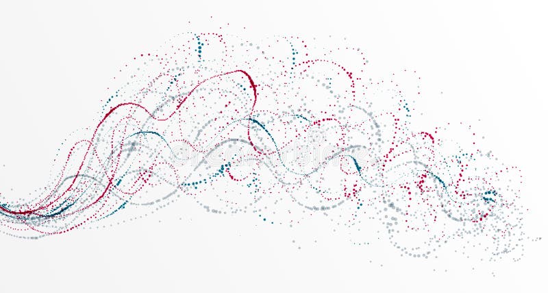 Dots Particles Flowing Array Vector Abstract Background, Biology Science Theme Design. Stock ...