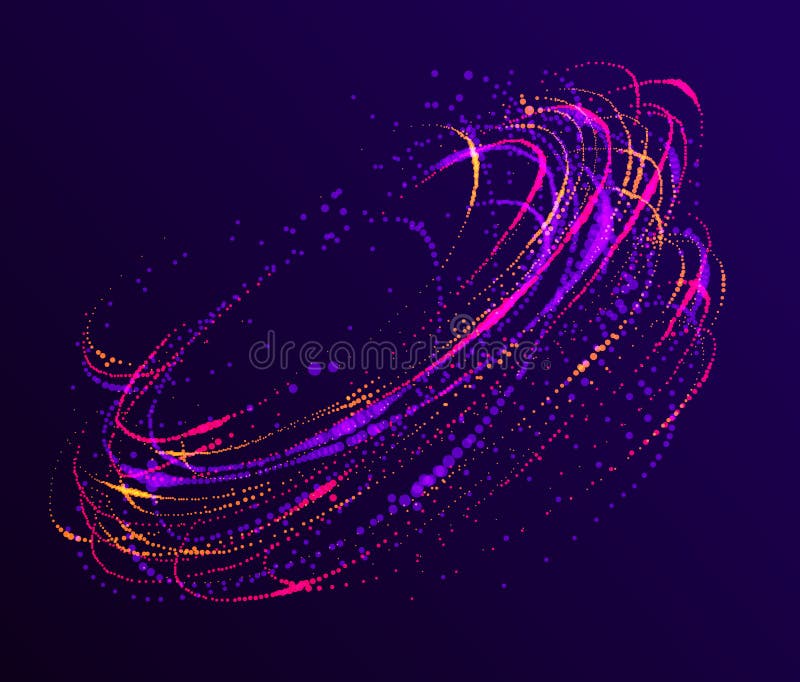 Dots Particles Flowing Vortex Vector Abstract Background, Biology ...