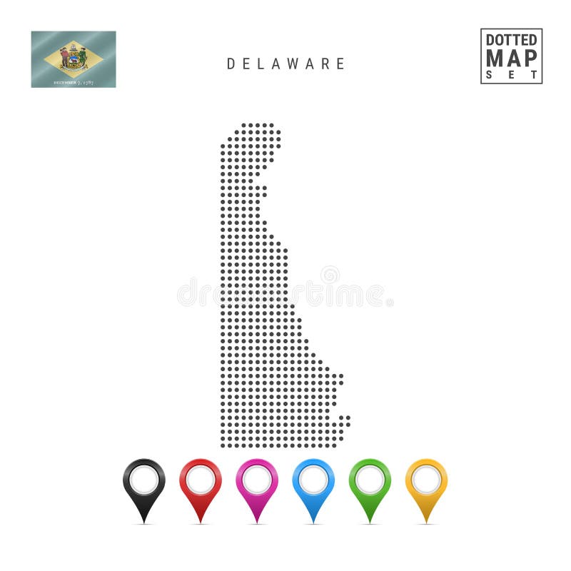 Dots Pattern Vector Map of Delaware. Stylized Silhouette of Delaware ...