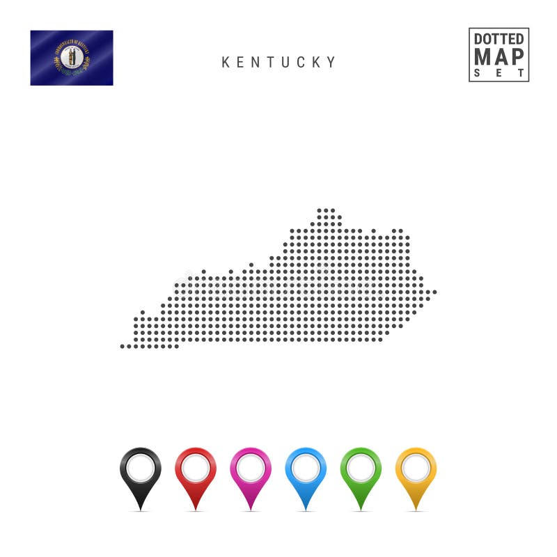 Dots Pattern Vector Map of Kentucky. Stylized Silhouette of Kentucky ...