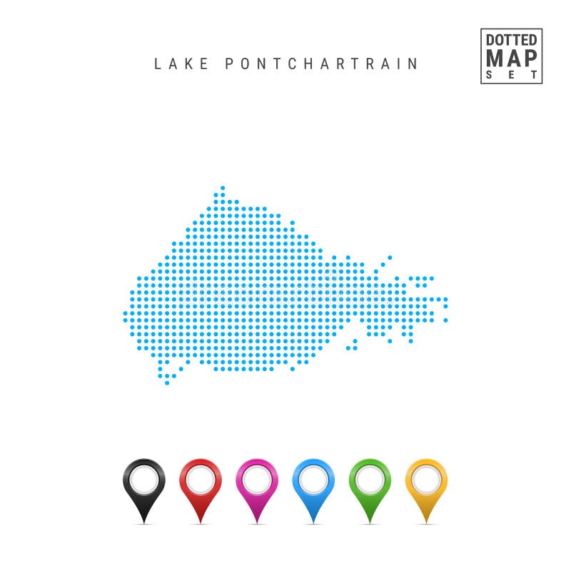 Lake Pontchartrain Vector Map Pencil Sketch. Lake Pontchartrain Outline ...