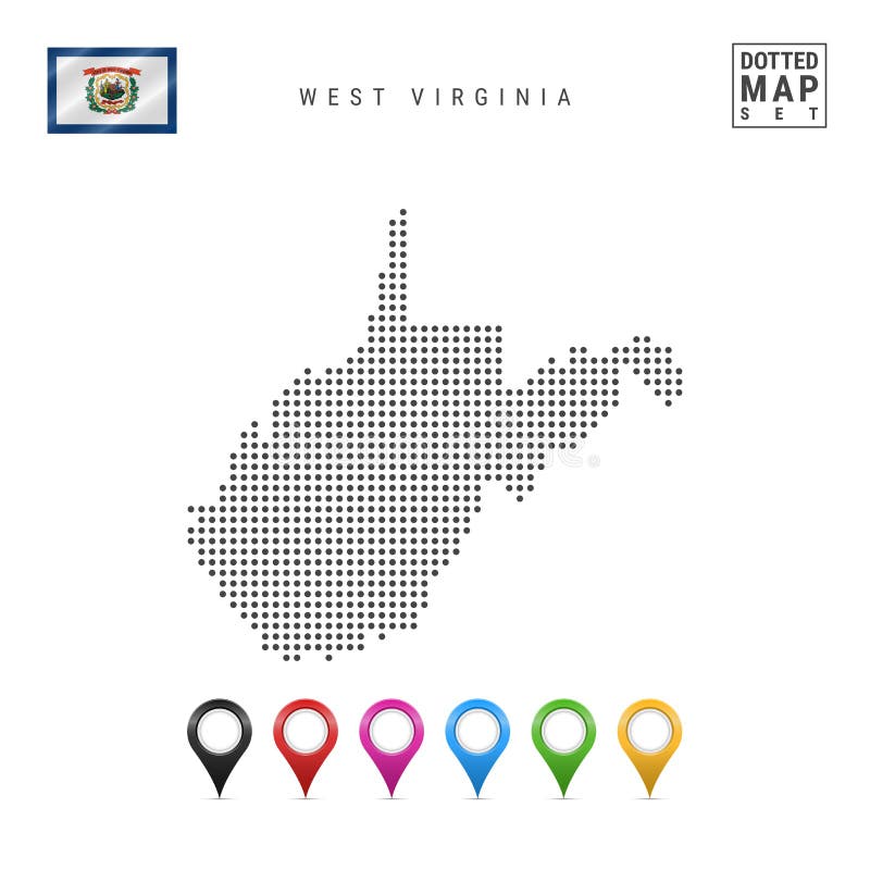Dots Pattern Vector Map Van West-Virginia Gestileerd Silhouet Van West ...
