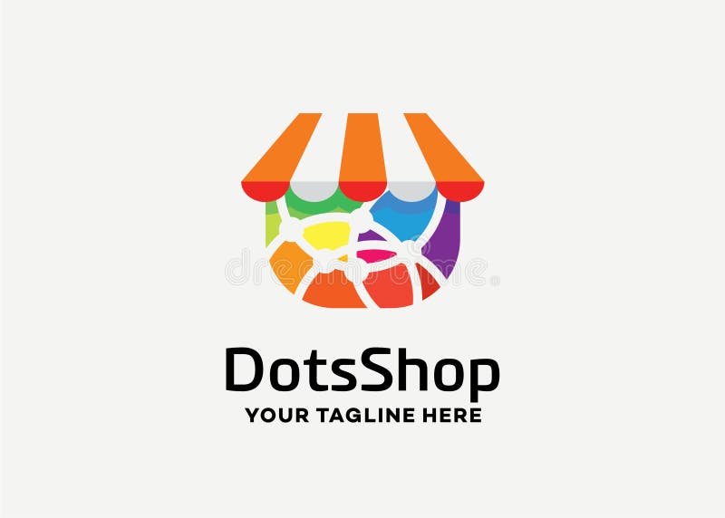 Dots Shop Logo Design Template Stock Vector - Illustration of label ...