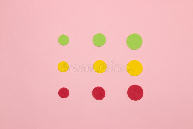 Dots from Smallest To Largest in 3 Colors in Three Rows, Creative Art ...