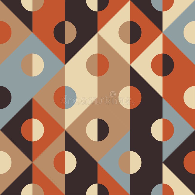 Dots and Square Geometric Shape Seamless Pattern, Retro Wallpaper ...