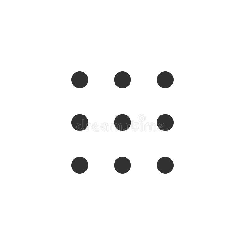 9 Dots Square Setting or Options Icon, Help Options Account Concept ...