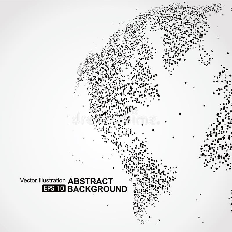 Dots Three-dimensional Map of the World, Abstract Graphics. Stock ...