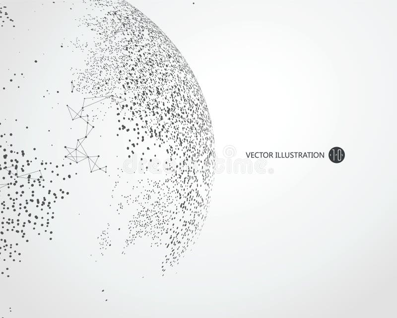 Dots Three-dimensional Map of the World, Abstract Graphics. Stock ...