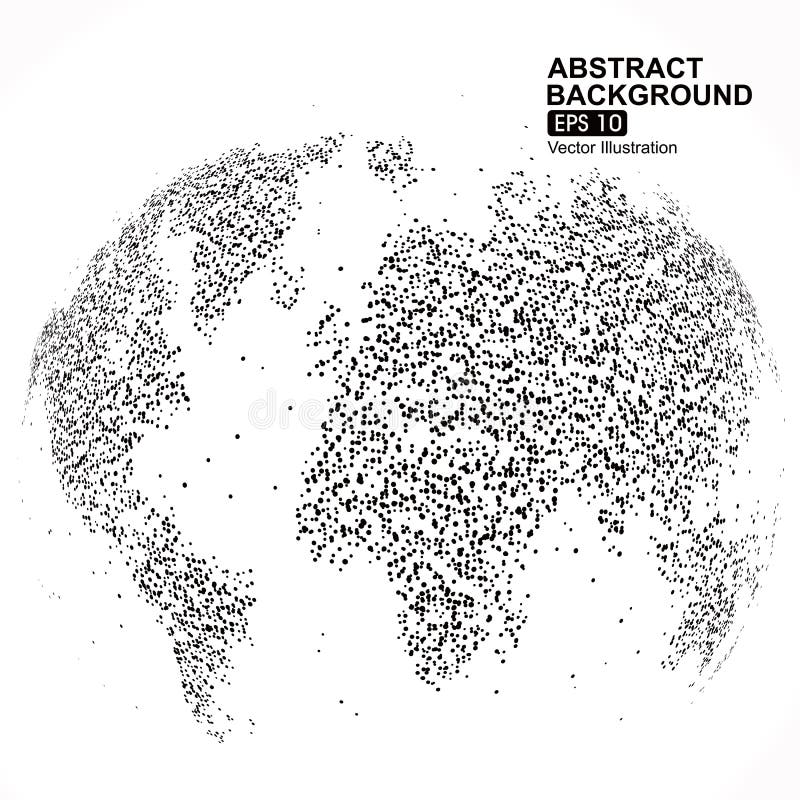 Dots Three-dimensional Map of the World, Abstract Graphics. Stock ...