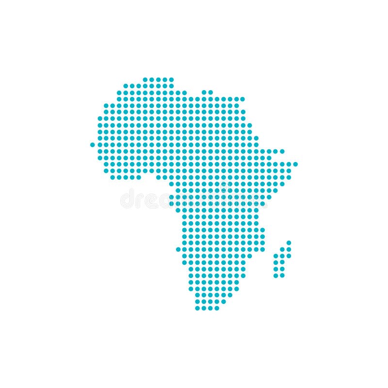 Dotted Africa Map, Vector Illustration Isolated on White Background ...