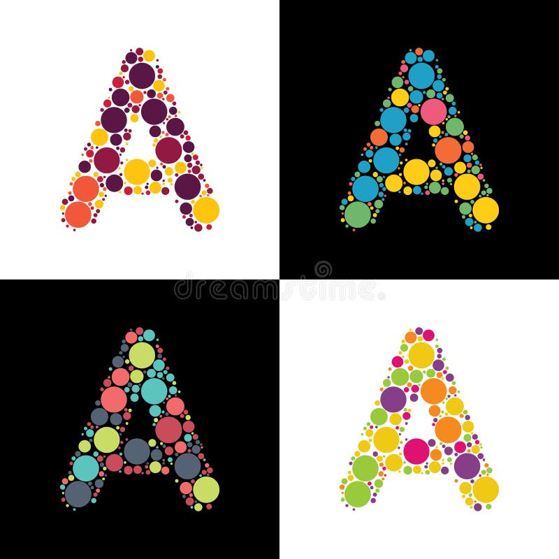 Dotted Alphabet a Vector, ...l Vector Font Template Stock Vector ...