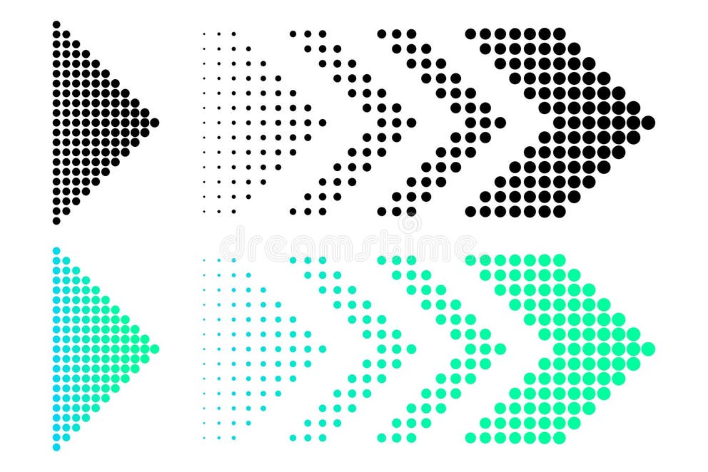 Dotted Arrow Collection. Directional Movement Symbol. Pixel Art Pointer ...