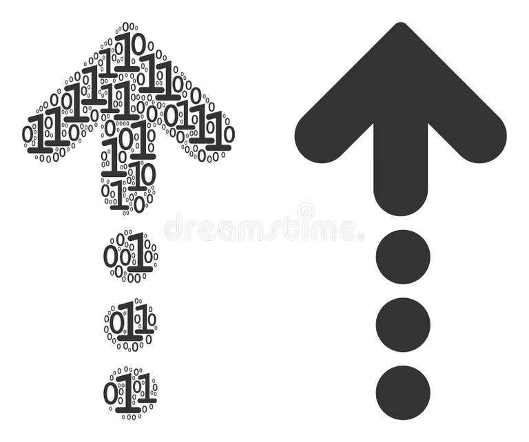 Dotted Arrow Composition of Binary Digits Stock Vector - Illustration of direction, vector ...