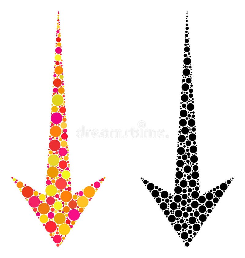 Dotted Arrow Down Mosaic Icons Stock Vector - Illustration of collage ...