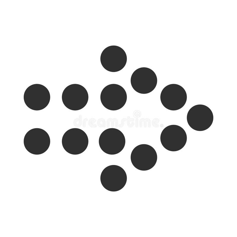 Dotted Arrow Pointing Right Side Silhouette Style Icon Stock Vector ...