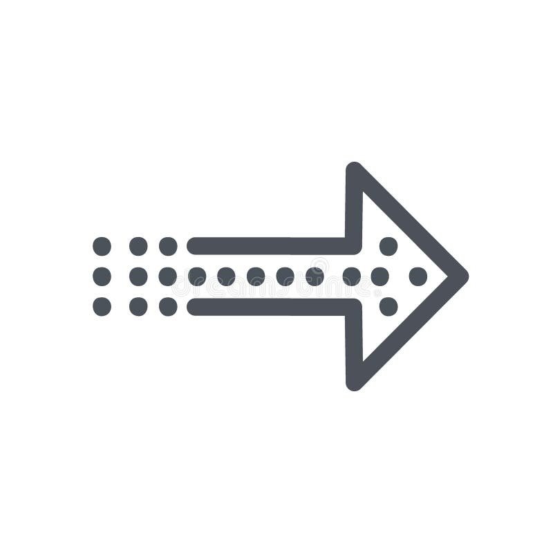Dotted Arrow Right. Right-facing Arrow with Dotted Trail, Signifying ...